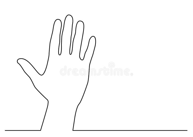 Continuous Line Drawing of Hand Waving Gesture Stock Vector ... Continuous Line Drawing of Hand Waving Gesture Stock Vector ...