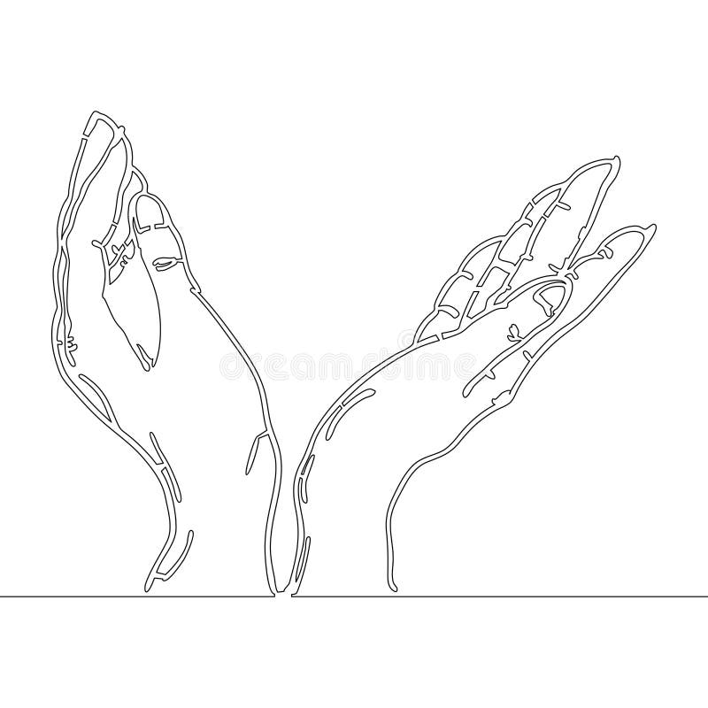 Continuous Line Drawing Palm Out Stock Illustrations – 23 Continuous ...