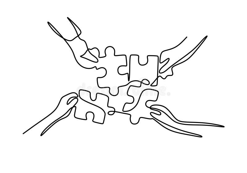 Continuous Line Drawing Puzzle Stock Illustrations – 466 Continuous ...