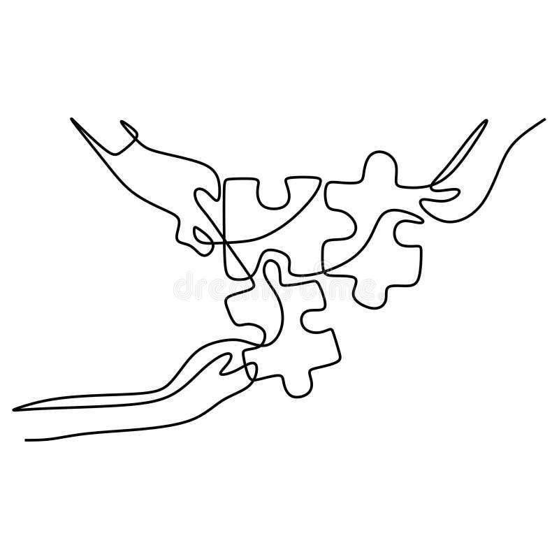 Continuous Line Drawing Puzzle Stock Illustrations – 466 Continuous ...