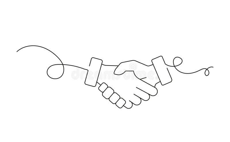 Continuous Line Drawing of a Handshake â€ Business Agreement and ...