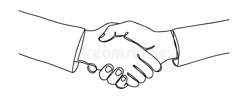Continuous Line Drawing of Handshake. Handshaking of Business Partners ...