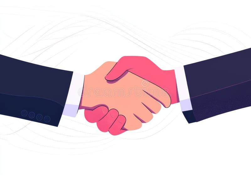 Continuous Line Drawing of a Handshake, Symbolizing a Business ...