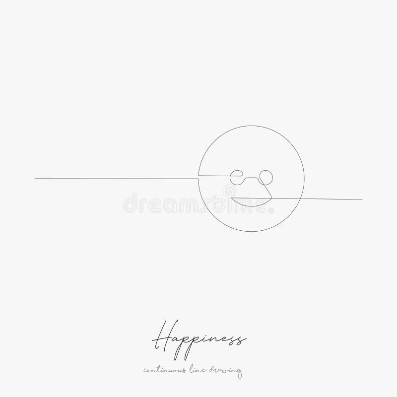 Continuous Line Drawing. Happiness. Simple Vector Illustration ...