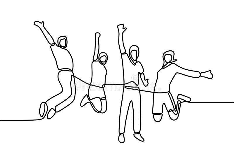 Students Continuous Line Drawing Stock Illustrations – 201 Students ...