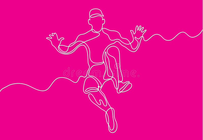 Continuous Line Drawing of Happy Guy Stock Vector - Illustration of ...