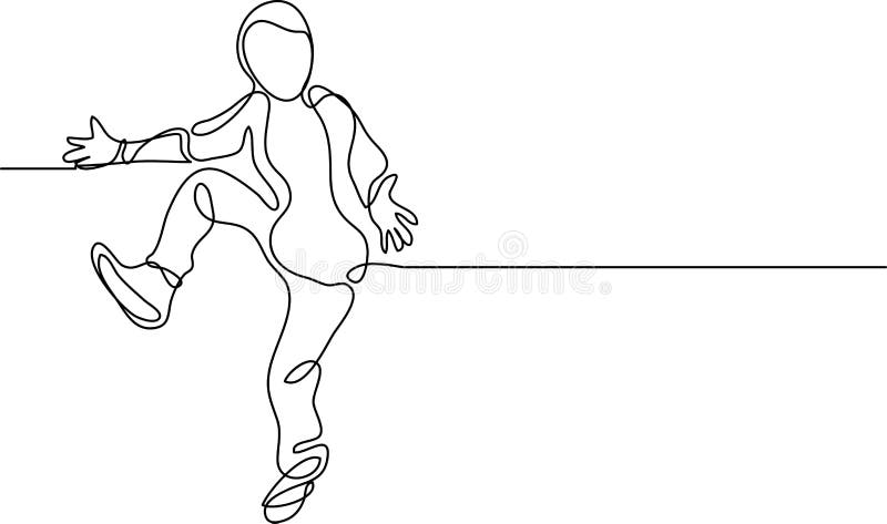 Continuous Line Drawing of Happy Guy Stock Vector - Illustration of ...