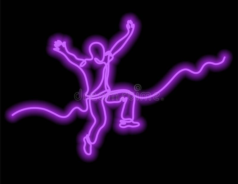 Continuous Line Drawing of Happy Jumping Man with Neon Vector Effect ... Continuous Line Drawing of Happy Jumping Man with Neon Vector Effect ...