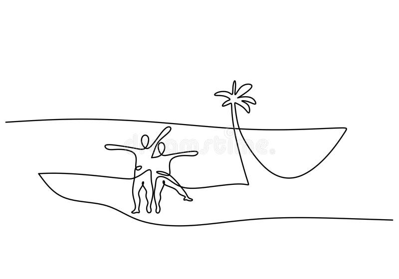 Line Drawing Couple Beach Stock Illustrations – 269 Line Drawing Couple ...