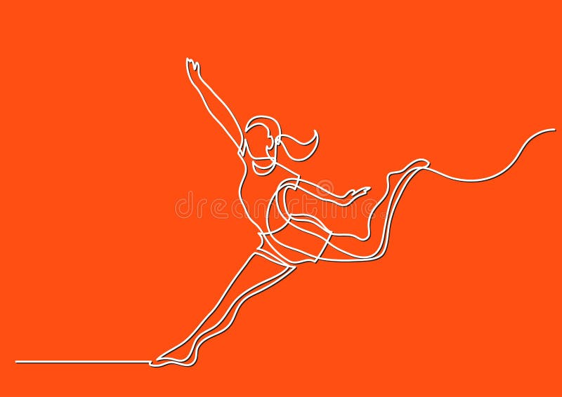 Happy Dancing Woman - Continuous Line Drawing Stock Vector ... Happy Dancing Woman - Continuous Line Drawing Stock Vector ...