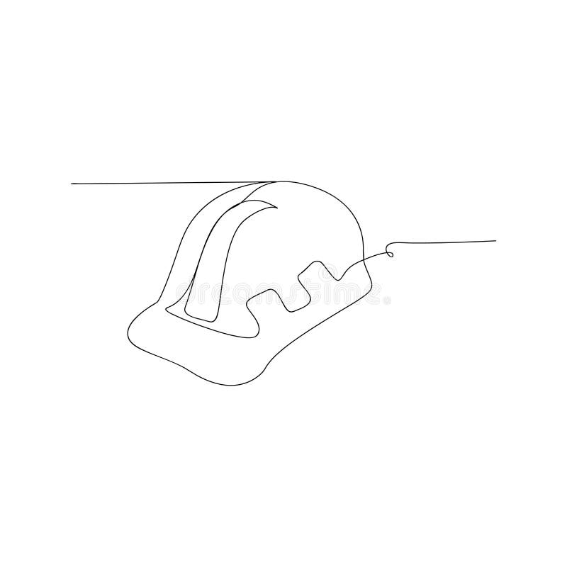 Outline Hard Hat Vector Icon. Isolated Black Simple Line Element ...