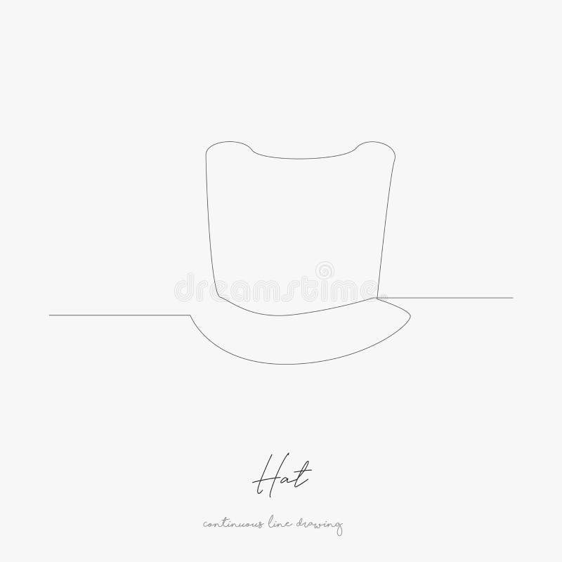 Continuous Line Drawing. Hat. Simple Vector Illustration. Hat Concept ...