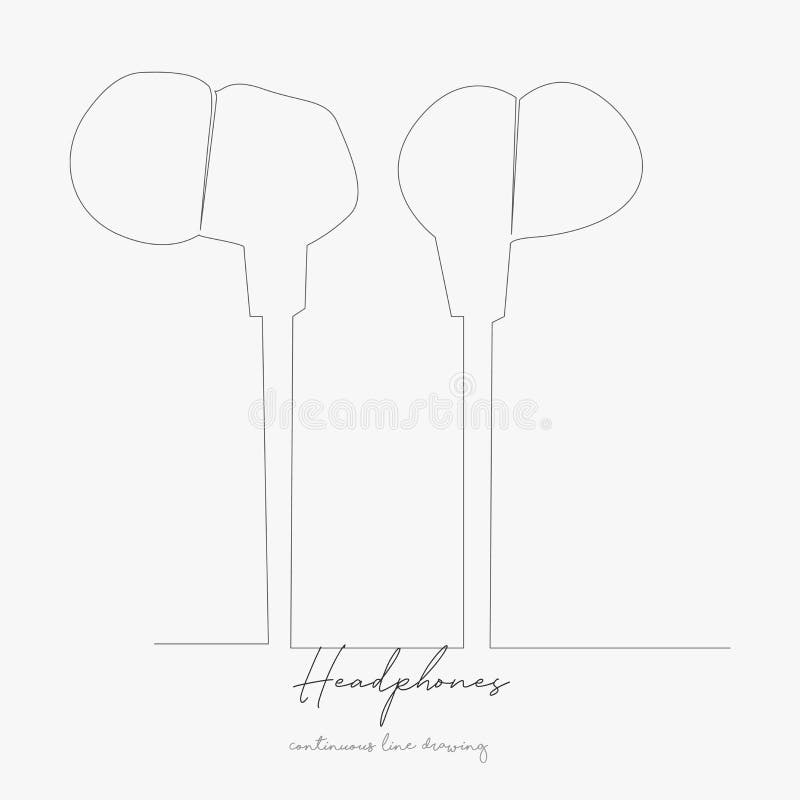 Continuous Line Drawing. Headphones. Simple Vector Illustration ...