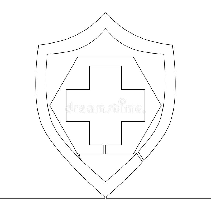 Medical Shield Icon Line Drawing Stock Illustrations – 241 Medical ...