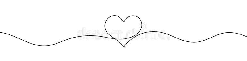 Continuous Line Drawing of Heart. Heart One Line Icon. One Line Drawing ...