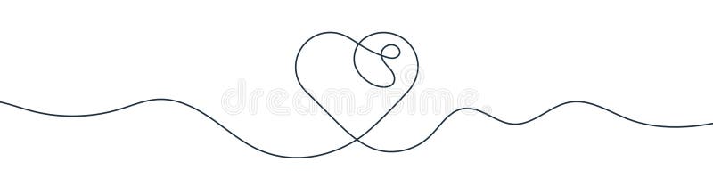 Continuous Line Drawing Of Heart Single Line Love Symbol Stock