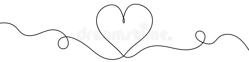 Continuous Line Drawing of Heart. Single Line Love Symbol. Stock Vector ...