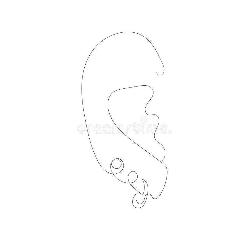Continuous Line Drawing of Human Ear. World Deaf Day Simple One Single ...