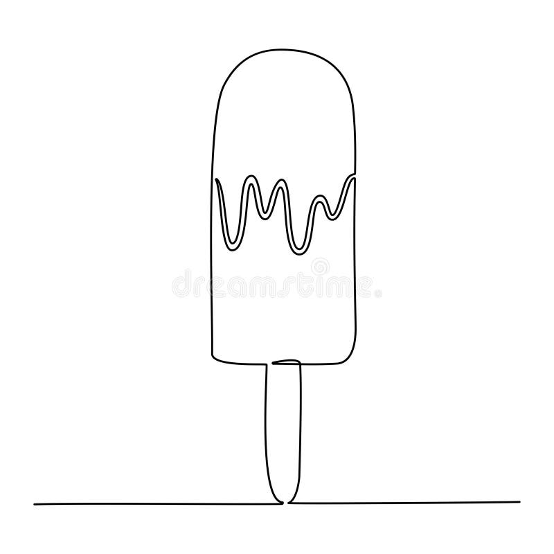 Continuous Line Drawing of Ice Cream. Vector Illustration Stock Vector ...