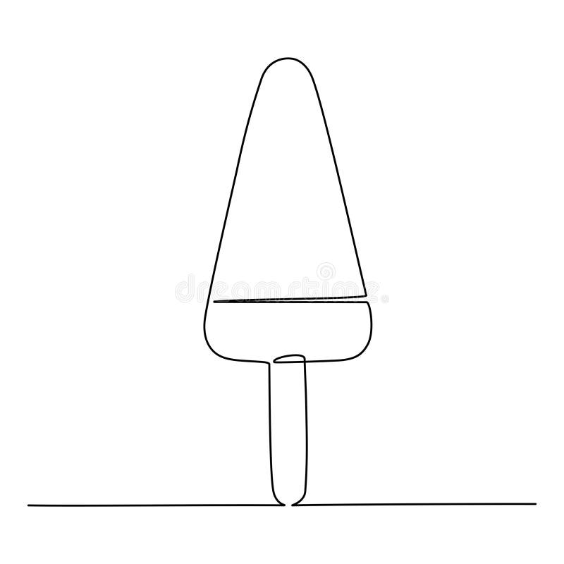 Continuous Line Drawing of Ice Cream. Vector Illustration Stock Vector ...