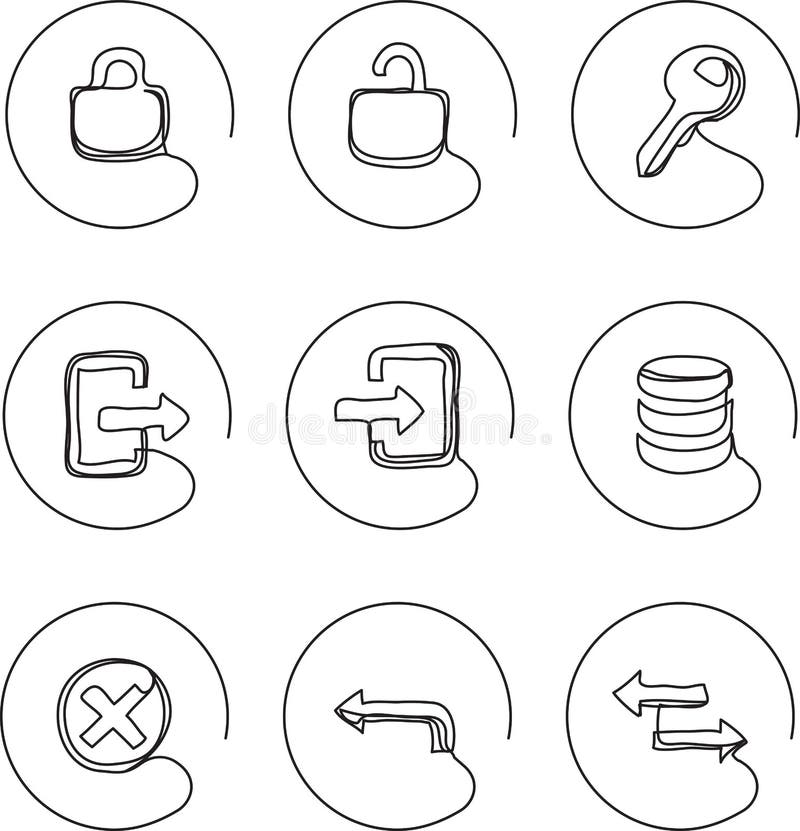 Continuous Line Drawing Icons - Connections Information Stock Vector ...