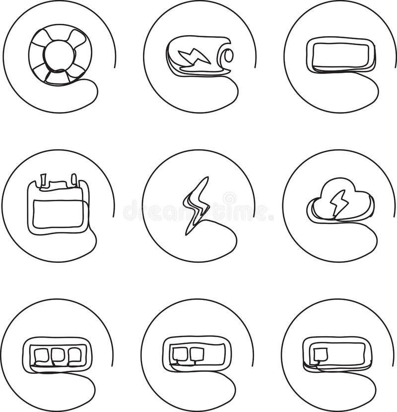 Continuous Line Drawing Icons - Contacts Locations Stock Vector ...