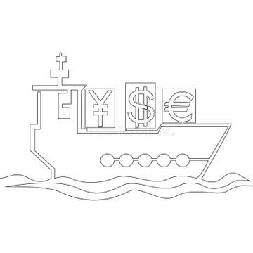 Cargo Ship One Line Drawing Stock Illustrations – 99 Cargo Ship One ...