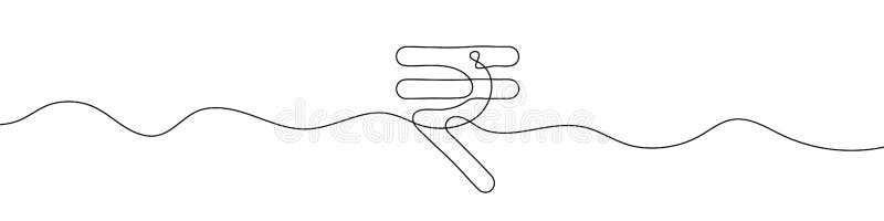 Continuous Line Drawing of Indian Rupee Currency Symbol. Vector ...