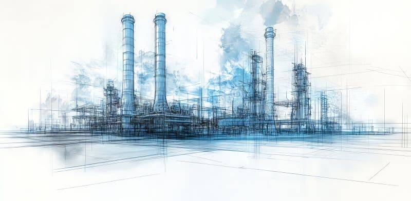 Factory Industrial Building Icon Doodle Illustration Stock Photos ...