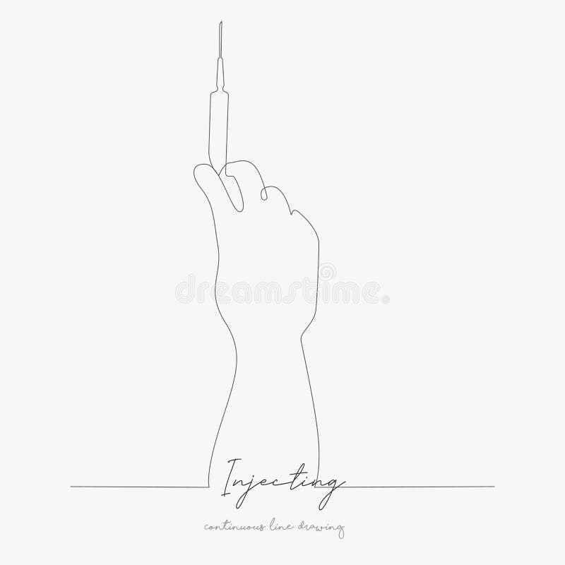 Continuous Line Drawing. Injecting. Simple Vector Illustration ...