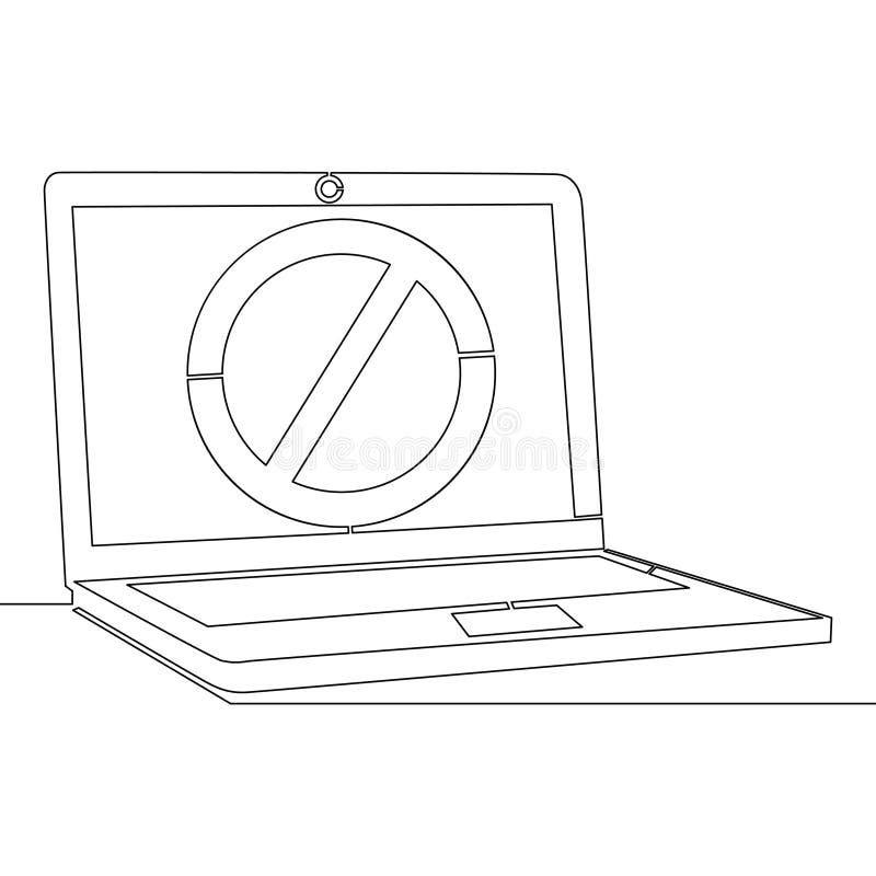 Continuous Line Drawing Internet Bans and Censorship Icon Vector ...