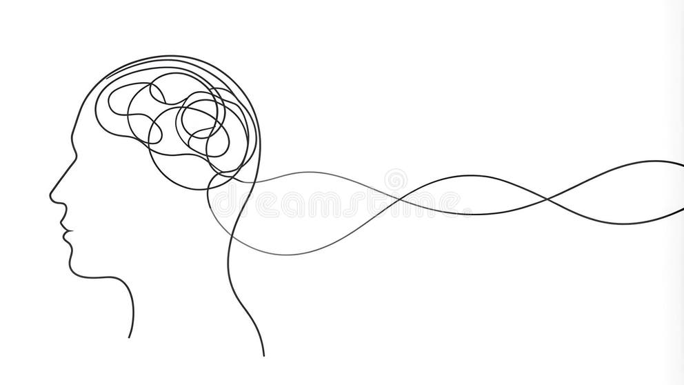 A Continuous Line Drawing of Intertwined Thoughts, Exploring the ...