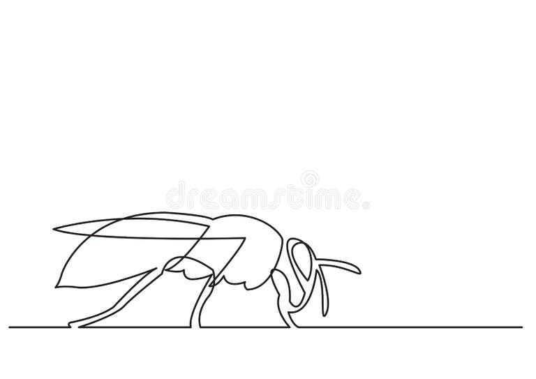 Continuous Line Drawing Bee Stock Illustrations – 211 Continuous Line ...