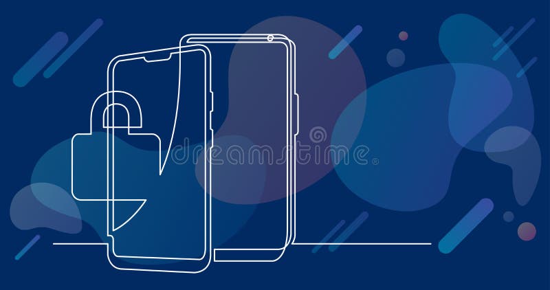 Continuous Line Drawing of Isolated Vector Object - Smart Phones with ...