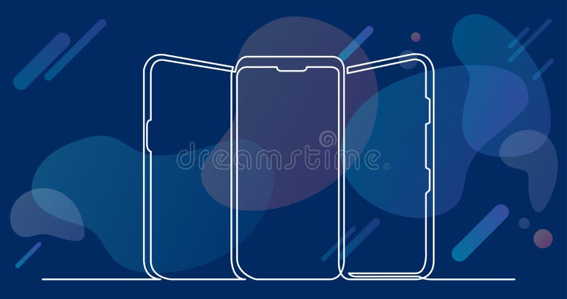 Continuous Line Drawing of Isolated Vector Object - Three Standing ...