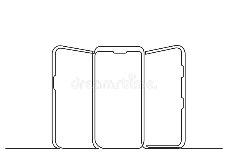 Continuous Line Drawing of Isolated Vector Object - Three Standing ...