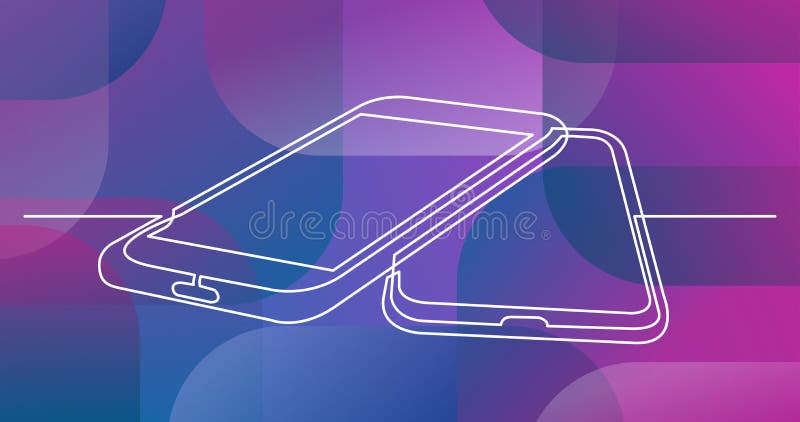 Continuous Line Drawing of Isolated Vector Object - Two Big Mobile ...