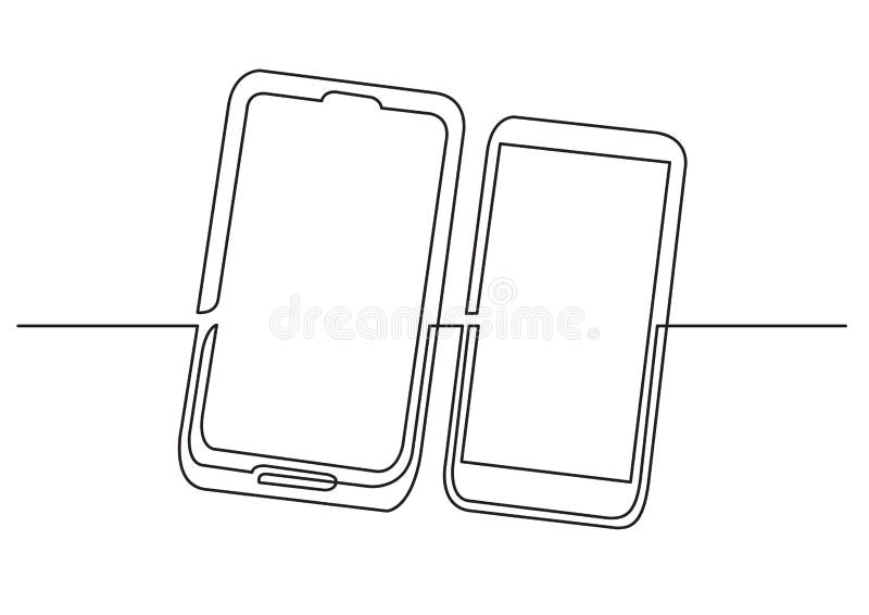 Continuous Line Drawing Mobile Phones Stock Illustrations – 67 ...