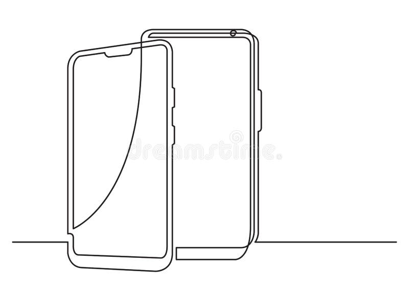 Continuous Line Drawing of Isolated Vector Objects - Two Modern Mobile ...