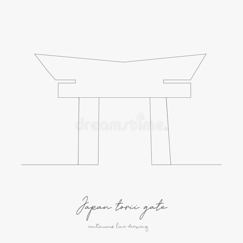Continuous Line Drawing. Japan Torii Gate. Simple Vector Illustration ...