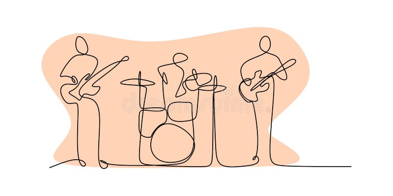 Continuous Line Drawing of Jazz Classical Music Concert Performance on ...