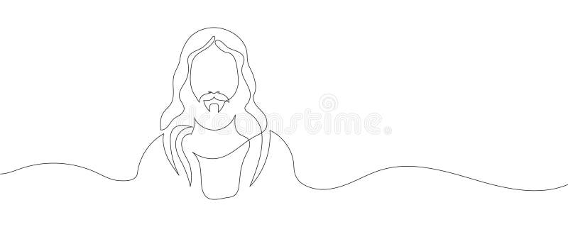 Continuous Line Drawing of Jesus Christ, Son of God, Biblical Easter ...