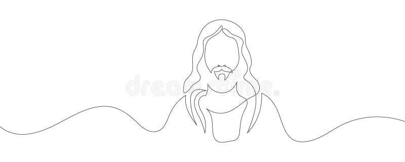 Continuous Line Drawing of Jesus Christ, Son of God, Biblical Easter ...