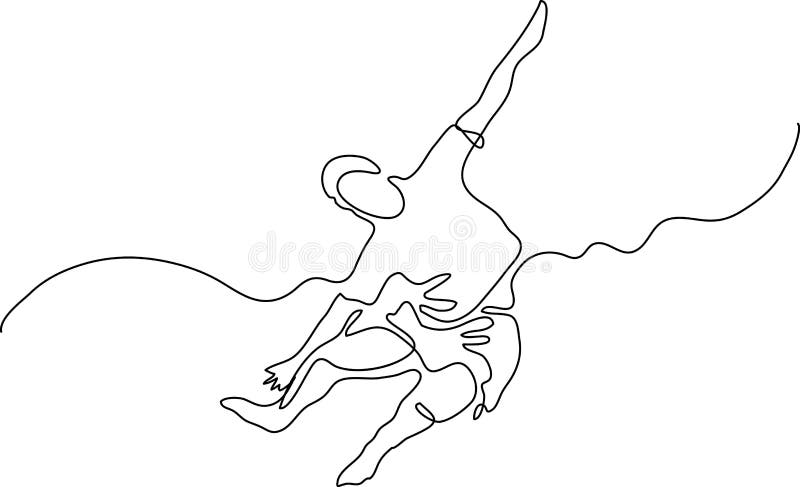 Continuous Line Drawing of Jumping Man Stock Vector - Illustration of ...