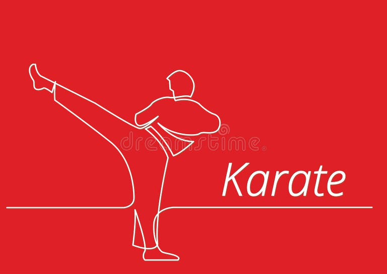 Continuous Line Drawing Karate Athlete Stock Illustrations – 101 ...