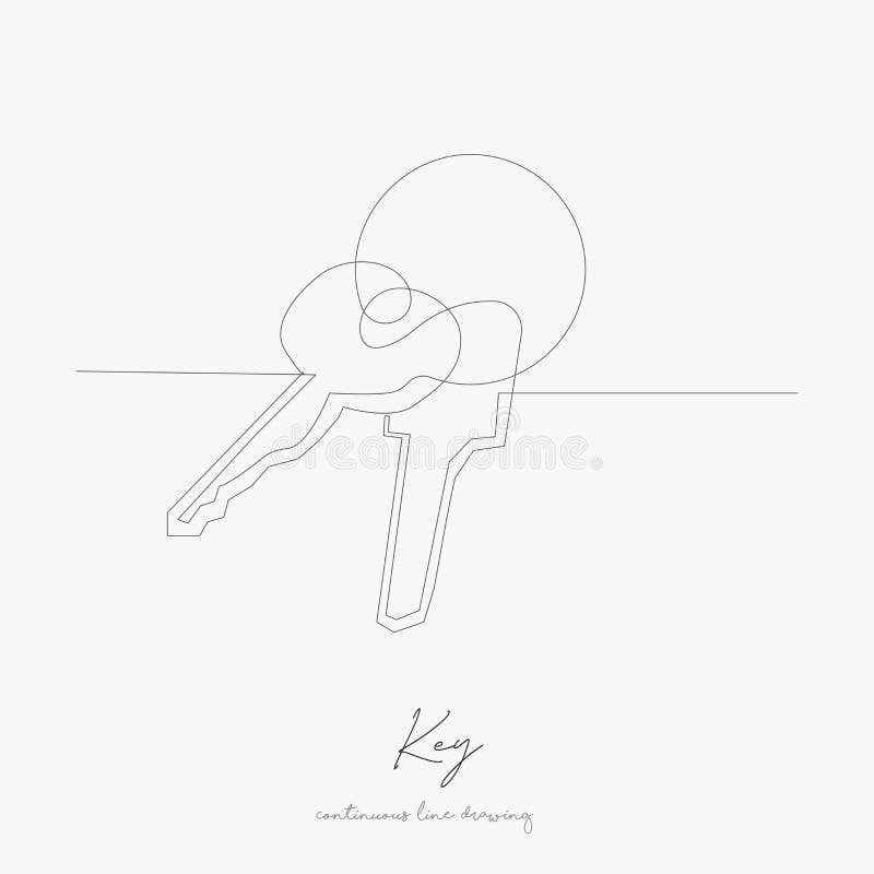 Continuous Line Drawing. Key. Simple Vector Illustration. Key Concept ...