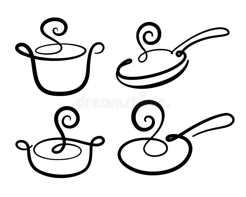 Continuous Line Drawing Kitchen Utensils, Vector Stock Vector ...