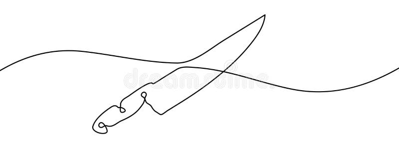 Continuous Line Drawing of Knife. Knife Linear Icon. Knife Continuous ...