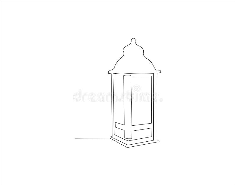 Continuous Line Drawing of Lantern. One Line of Lantern. Lantern Light ...