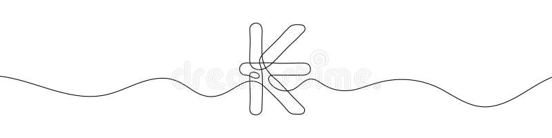 Continuous Line Drawing of Laos Kip Currency Symbol. Vector ...